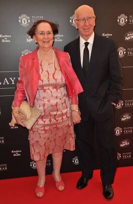 English former footballer Sir Bobby Charlton and his wife, Norma Ball ...