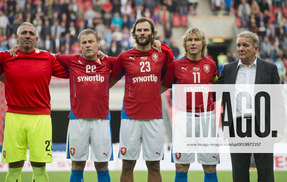 Czech soccer players, from left, Ladislav Maier, Pavel Hapal, Patrik ...