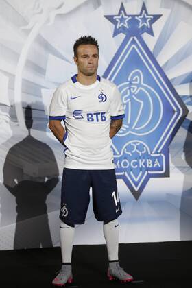 MOSCOW, RUSSIA. Dynamo Moscow player Mathieu Valbuena wears a white ...