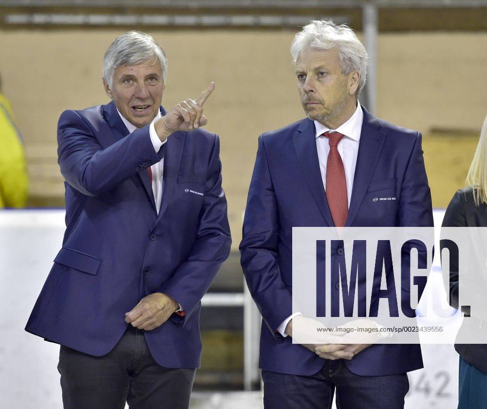 Li. Praesident Marc Furrer, SIHF, re. Liga Direktor Ueli Schwarz, HC ...
