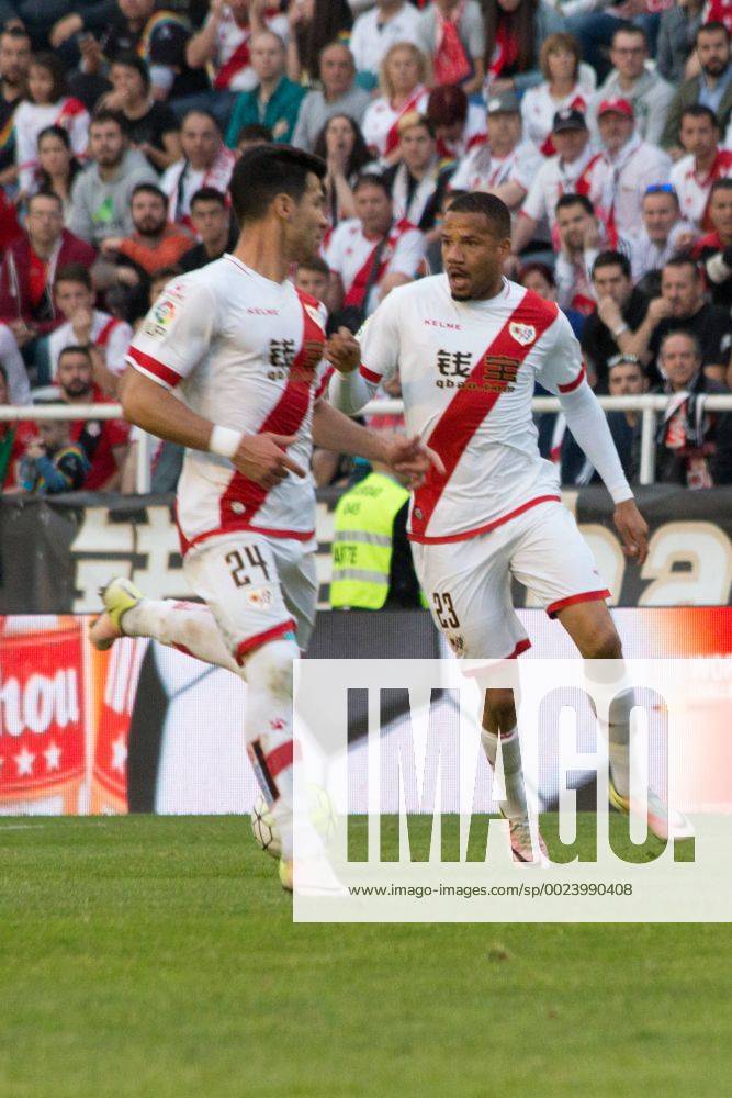 Spain: Rayo Vallecano vs Levante Javi Guerra (L) and Bebe (R). Rayo ...