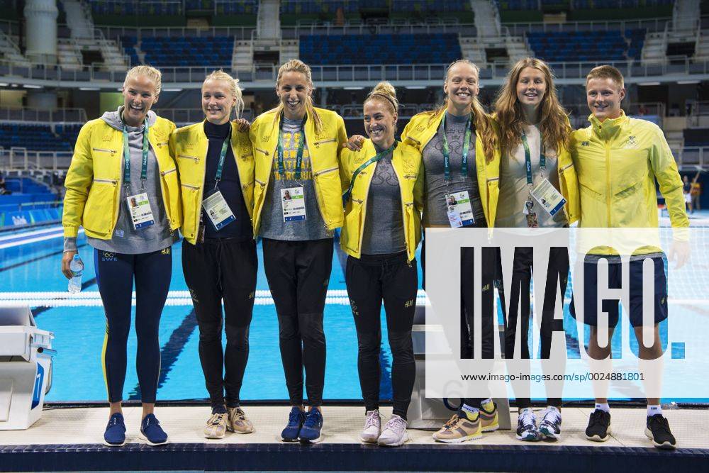 160803 Schwedens Michelle Coleman, Sarah Sjöström, Jennie Johansson, Ida Lindborg, Louise Hansson