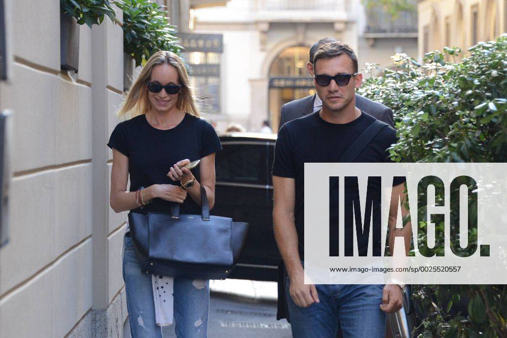 Milan, Andriy Shevchenko and his wife Kristen Pazik a walk in the ...