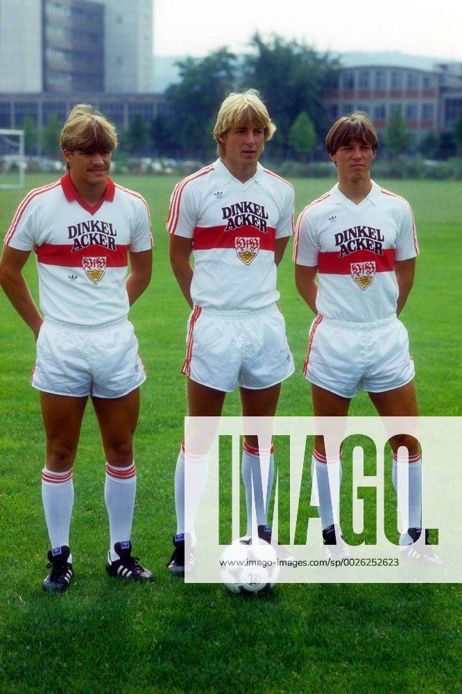 Neuzugänge VfB Stuttgart 1984 1985, v.li.: Jörg Wolff, Jürgen Klinsmann ...