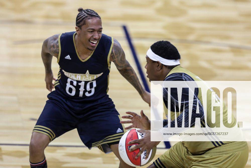 Rapper Master P and actor Nick Cannon square off during the NBA Basketball Herren USA All-Star