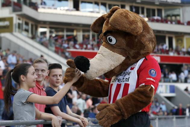 Mascot Phoxy of PSV during the Dutch Eredivisie between PSV Eindhoven ...