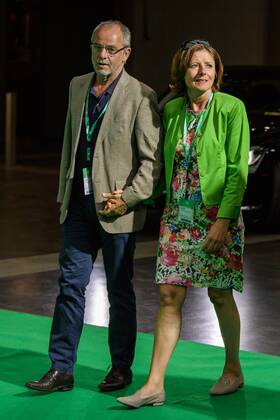 Maria Luise Anna ?Malu? Dreyer und ihr Ehemann Klaus Jensen beim DFB ...