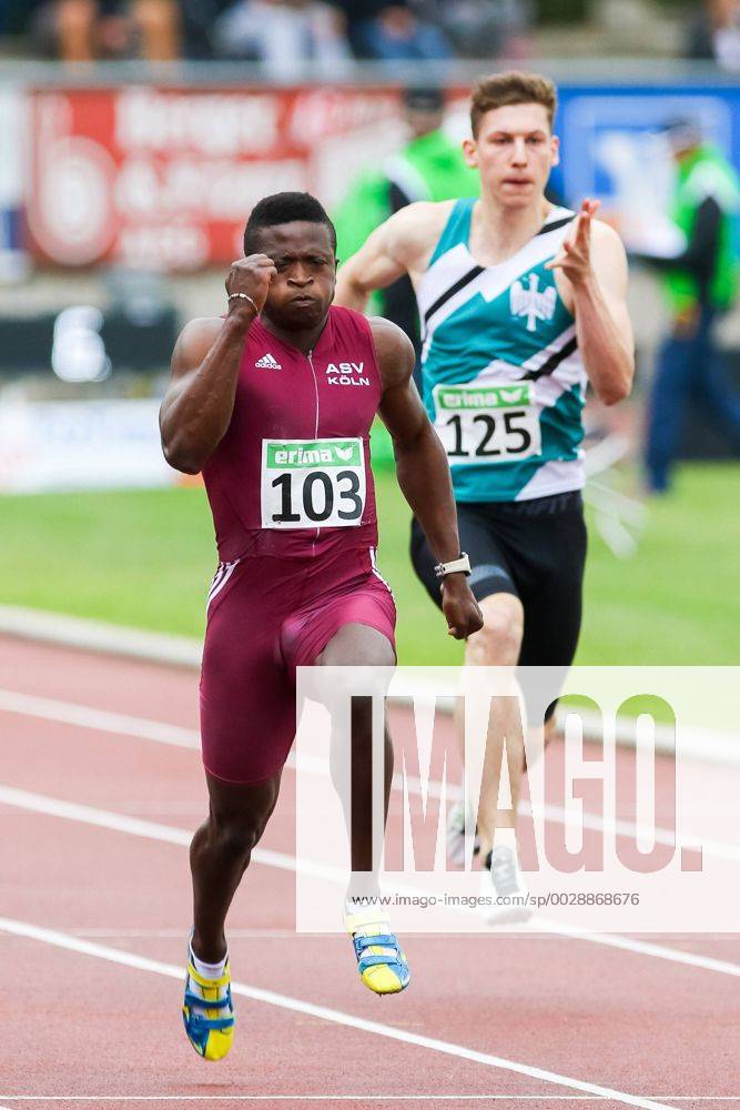 NRW-Gala in Bottrop, 25.06.2017 Peter Emelieze (ASV Koeln), dahinter ...