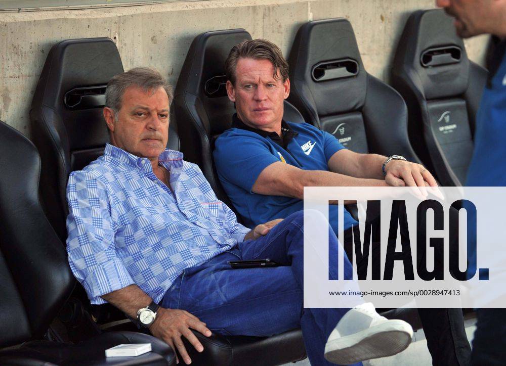 (L-R) Chairman Prodromos Petrides of APOEL Nicosia, Coach Mario Been of ...