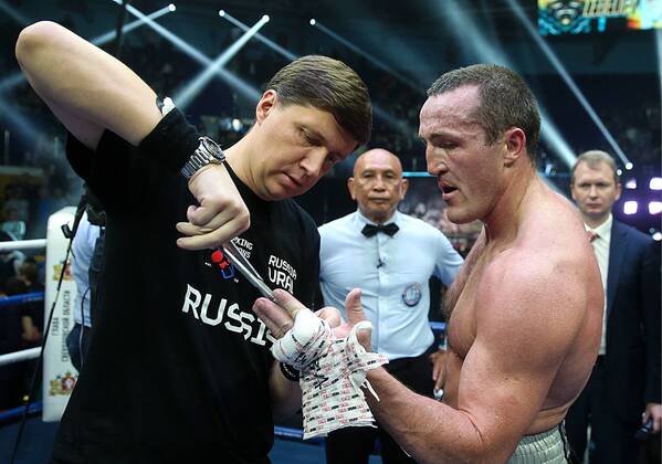 YEKATERINBURG, RUSSIA – : Russian boxer Denis Lebedev seen after ...