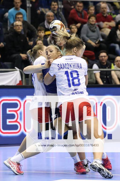 Heidi Loke Norway against Daria Samokhina Russia women handball World ...