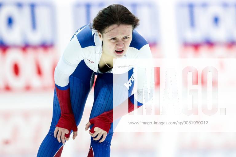 KOLOMNA, RUSSIA - JANUARY 6, 2018: Speed skater Darya Kachanova of ...