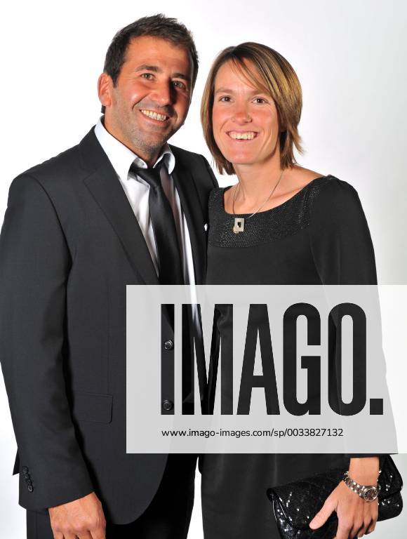 - LINT, BELGIUM: Benoit Bertuzzo and former tennis player Justine Henin pose for the photographer