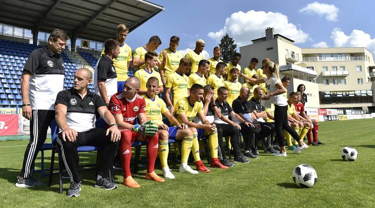 Hraci prvoligoveho klubu FC Fastav Zlin se 20. cervence 2018 ...