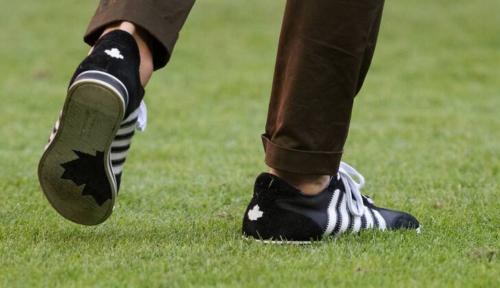The Shoes of Man City Manager Pep Guardiola during the The FA Community ...