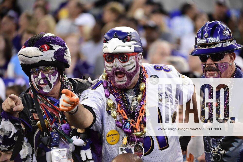 Baltimore Ravens fans reacts during the first half of a preseason NFL ...