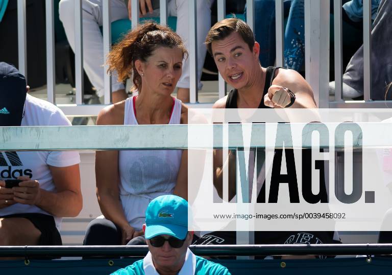 Miami, FLORIDA, USA - Sascha Bajin in Kiki Mladenovics box during the ...