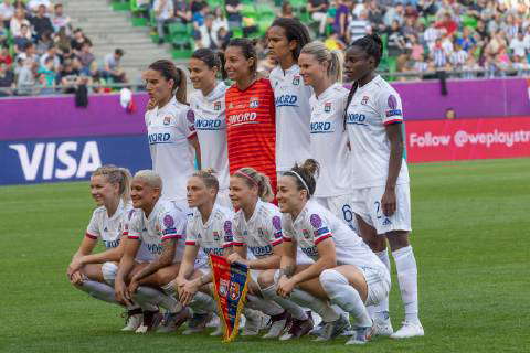 Mannschaftsfoto, Aufstellung, team photo Olympique Lyon, Fußball ...