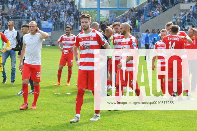 Team of FSV Zwickau after the defeat, Chemnitzer FC vs FSV Zwickau ...