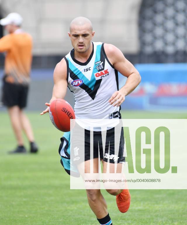 AFL PORT POWER CAPTAINS RUN, Sam Powell-Pepper of the Power is seen ...
