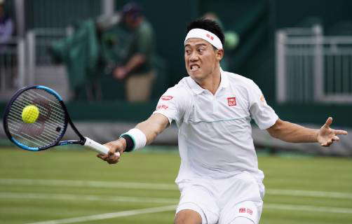 Tennis: Wimbledon championships Kei Nishikori of Japan plays against ...