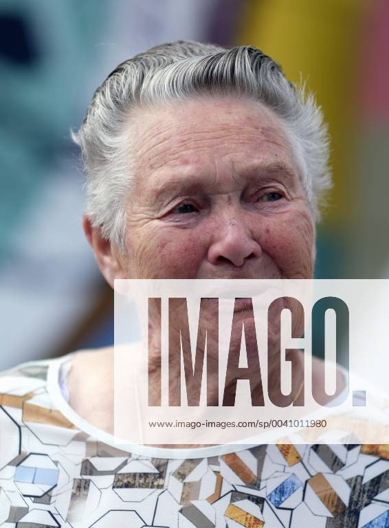 Yvonne Reynders pictured during the official opening of a wall fresco ...