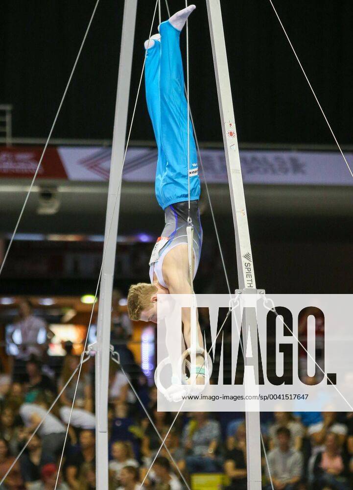 Nils Dunkel is playing on rings at the German Championships in ...
