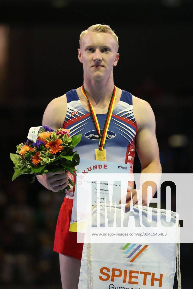 Felix Remuta, Unterhaching, after vault final at 2019 National ...