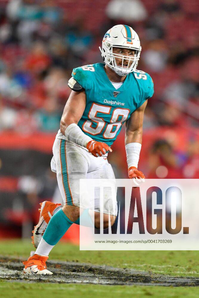 TAMPA, FL - AUGUST 16: Miami Dolphins linebacker Nick DeLuca (58 ...