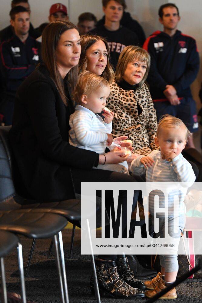 AFL JORDAN LEWIS RETIREMENT, Lucy Lewis (centre) and family looks on ...
