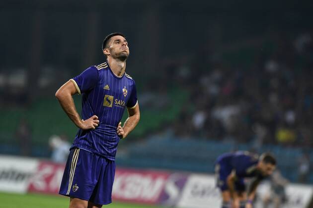 Maribor, Slovenia: Rok Kronaveter of Maribor reacts during the UEFA ...