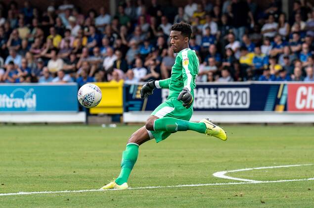 Goalkeeper Nathan Trott of AFC Wimbledon during the Sky Bet League 1 ...