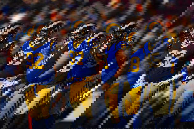 GLENDALE, AZ - AUGUST 24: Los Angeles Rams defense and Los Angeles Rams ...