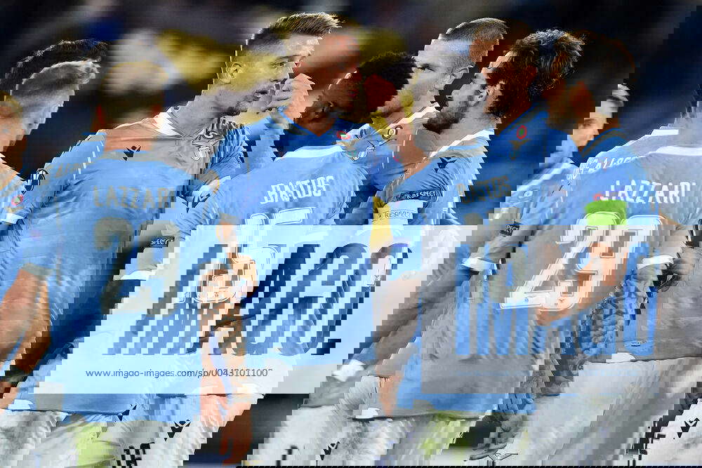 Manuel Lazzari, Sergej Milinkovic-Savic, Bastos, Denis Vavro, Marco Parolo of SS Lazio Roma