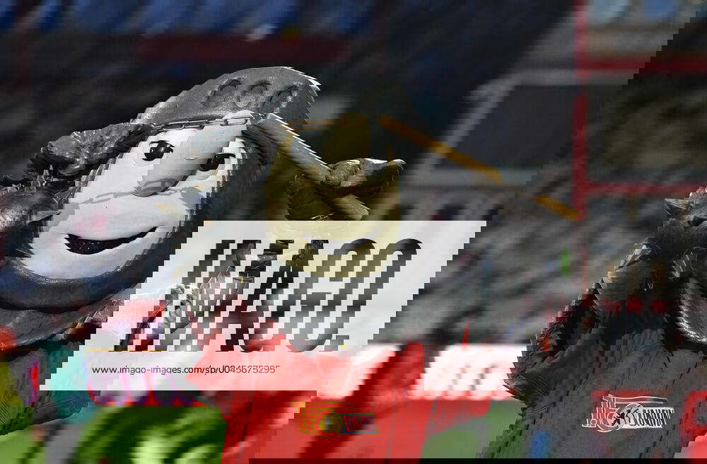 Rinnter Keule, mascot Union, before the match 1 FC Union Berlin 1 FC ...