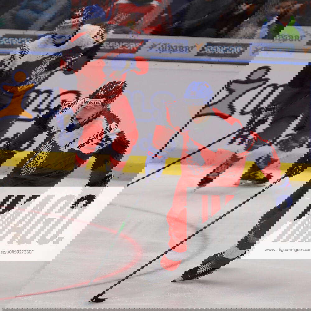 L-R Jan Jenik and Jaromir Pytlik (both CZE) in action during the 2020 IIHF World Junior Ice hockey