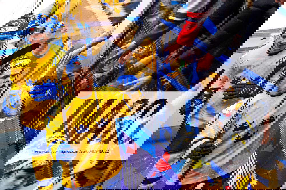 200102 Samuel Fagemo of Sweden celebrates after the 2020 IIHF World ...