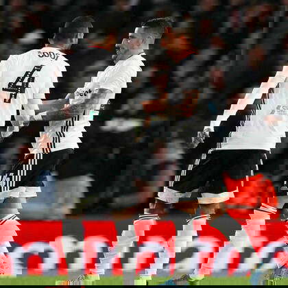 Anthony Knockaert of Fulham scores the opening goal to make it 1-0 and ...