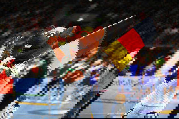 Mascot Hannibal, Germany vs. Iceland, Handball, International, 04 01 ...