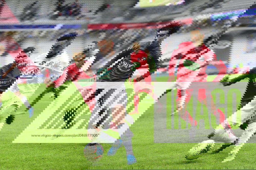 FERRI Jordan (MHSC) vs Ilyes Benmiroch (Reims SA) FOOTBALL : Reims Ste ...