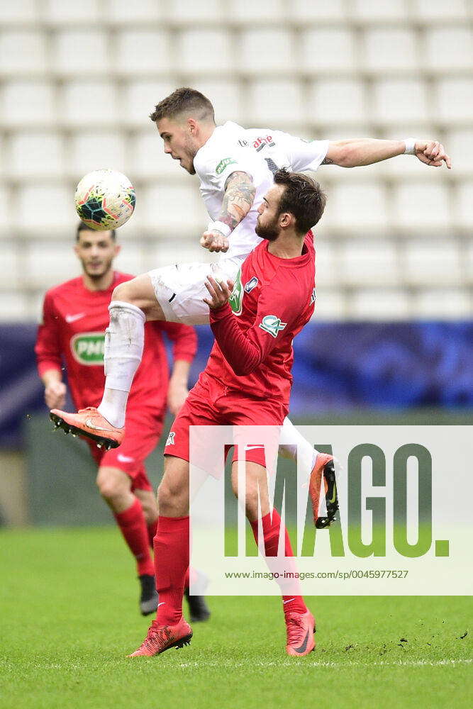 Mihailo Ristic (MHSC) vs Matteo Leonard (Reims SA) FOOTBALL : Reims Ste ...