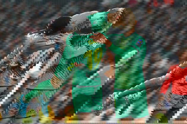 Real Sociedad s Martin Odegaard, Alexander Isak and Mikel Merino ...