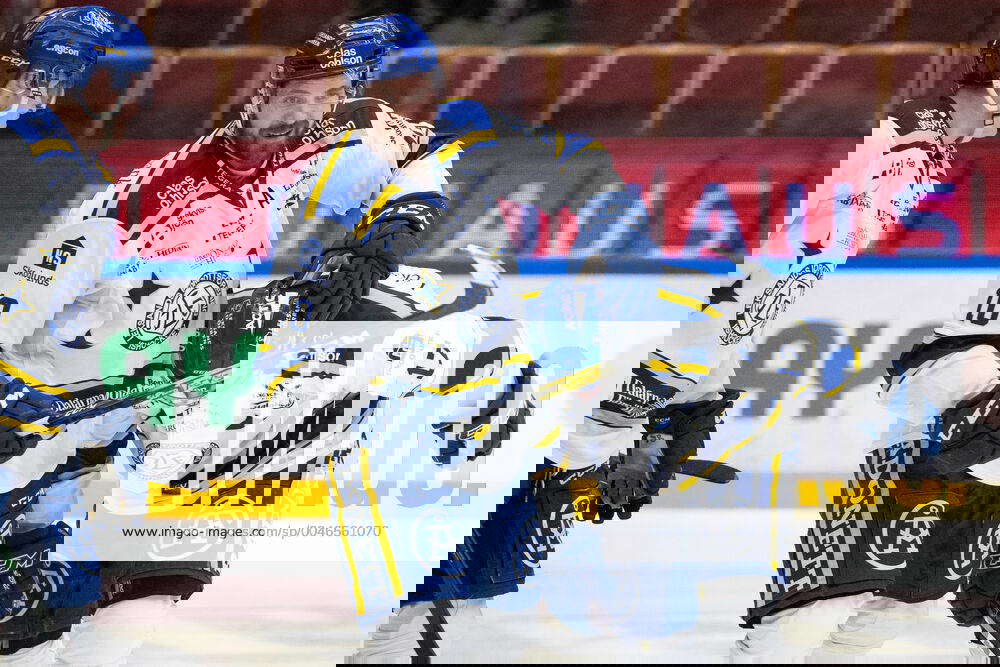 200211 Leksands Johan Fransson cheers with Daniel Olsson Trkulja after ...