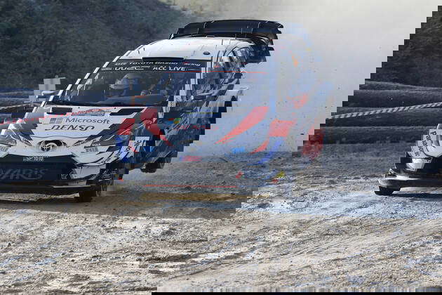 Elfyn Evans and codriver Martin Scott Great Britain compete in their ...