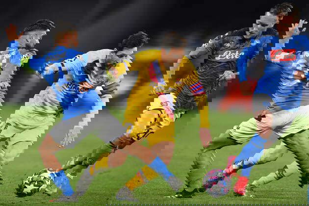 Lorenzo Insigne of SSC Napoli , Lionel Messi of FC Barcelona, Barca ...