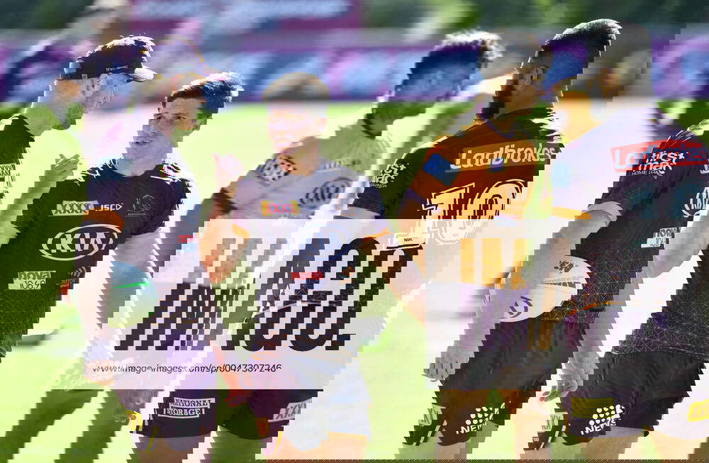 NRL BRONCOS TRAINING, Cory Paix (centre) is seen with team mates during ...