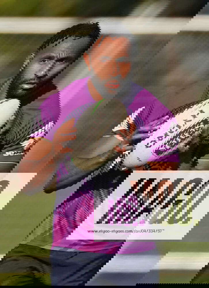 NRL STORM TRAINING, Justin Olam of the Storm runs with the ball during ...