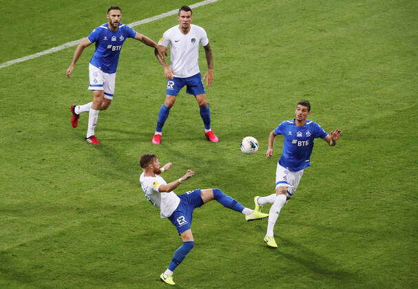 SOCHI, RUSSIA - : FC Sochi s Ivan Novoseltsev and FC Dynamo Moscow s ...