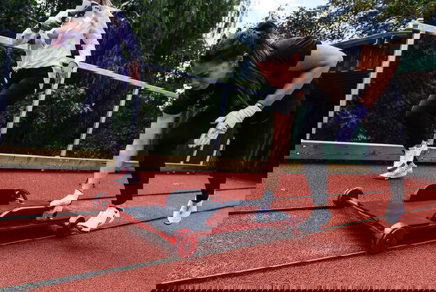 Czech-German skeletonist Anna Fernstaedt is seen during the training on ...