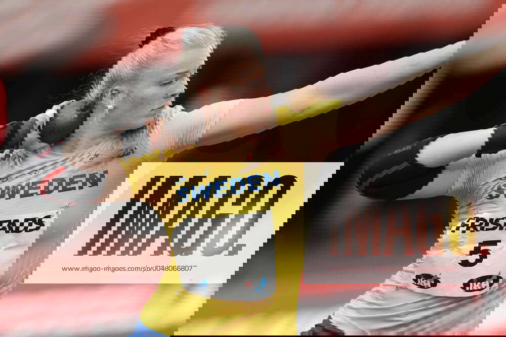 200905 Axelina Johansson of Sweden competes in the womens shot put ...